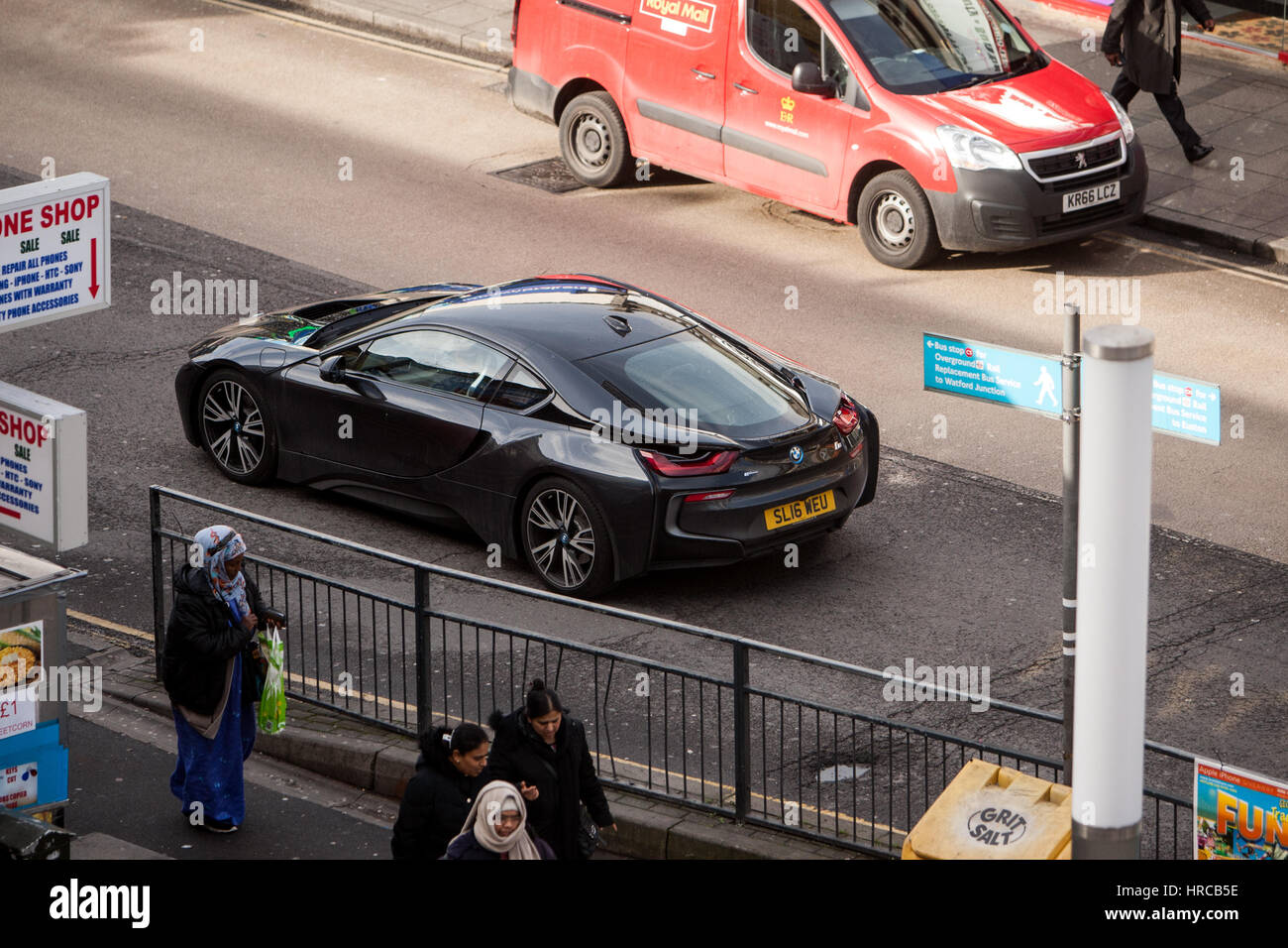 BMW sports car on the roads of Wembley in London Stock Photo - Alamy