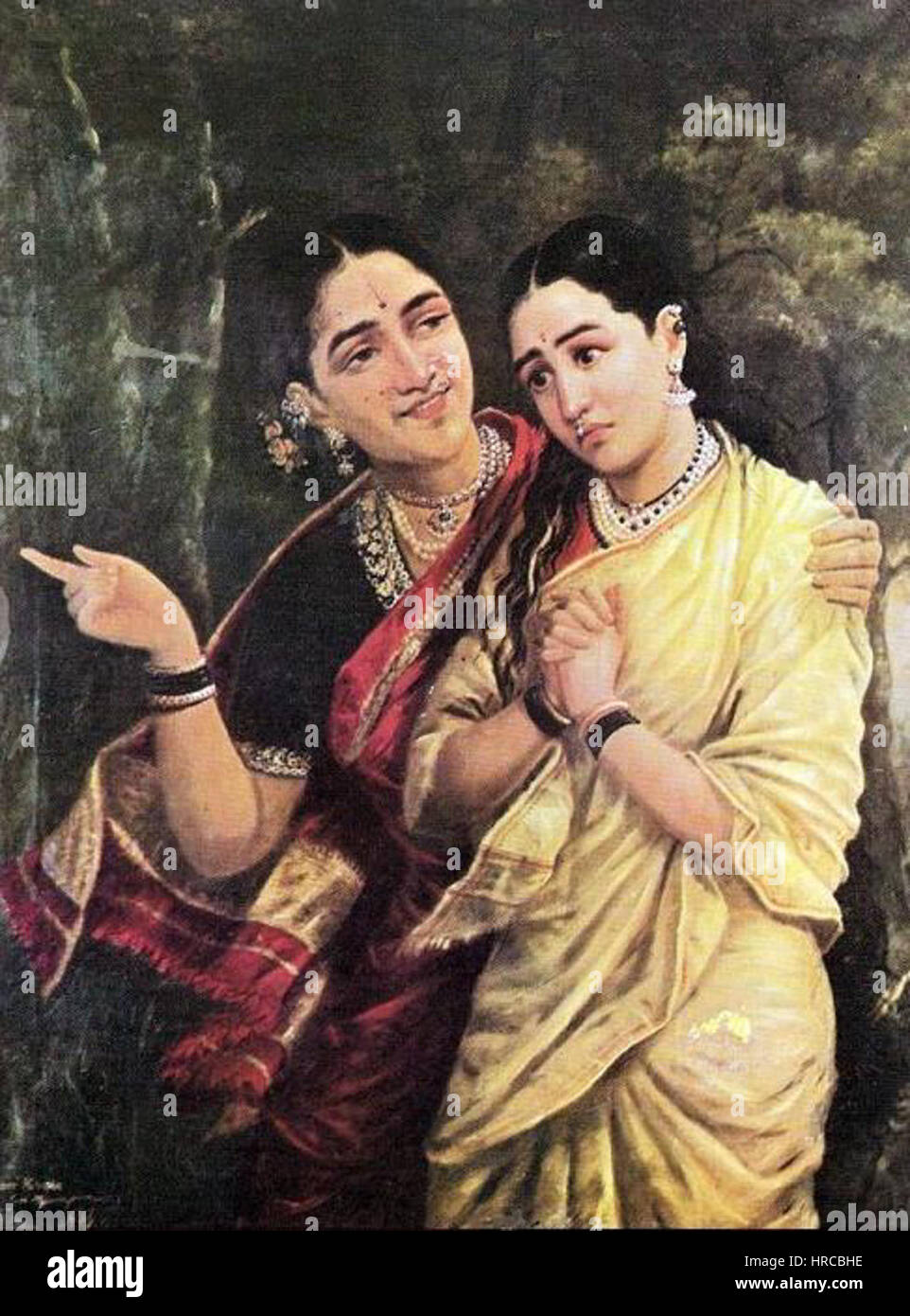 Raja Ravi Varma, Simhika and Sairandhri Stock Photo - Alamy