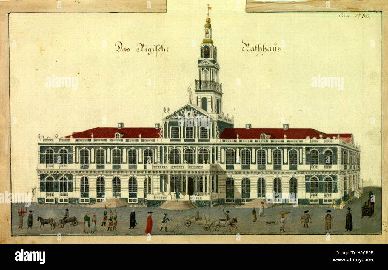 The 'Rigische Rathhaus' (Riga Town Hall) from 1780 is an architectural ...