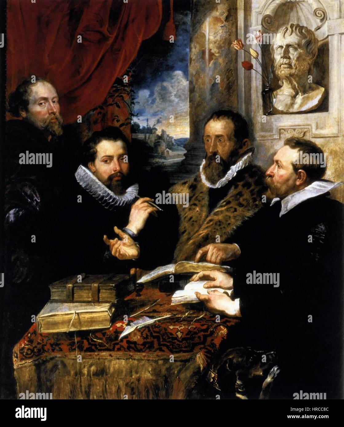 'Four Philosophers' by Peter Paul Rubens is a painting that depicts ...