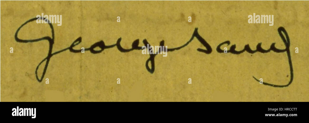George Sand (1804-1876) signature 1857 Stock Photo - Alamy