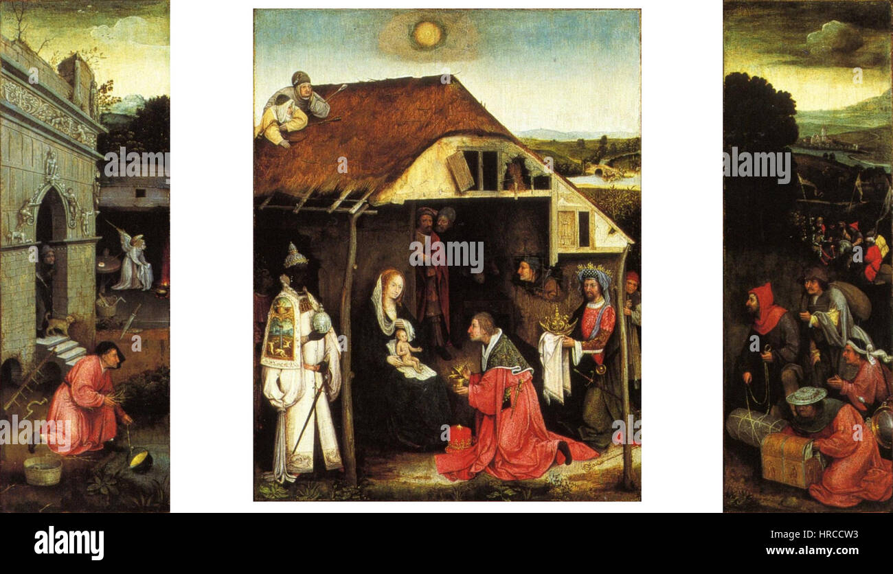 This painting, attributed to the School of Jheronimus Bosch, depicts ...