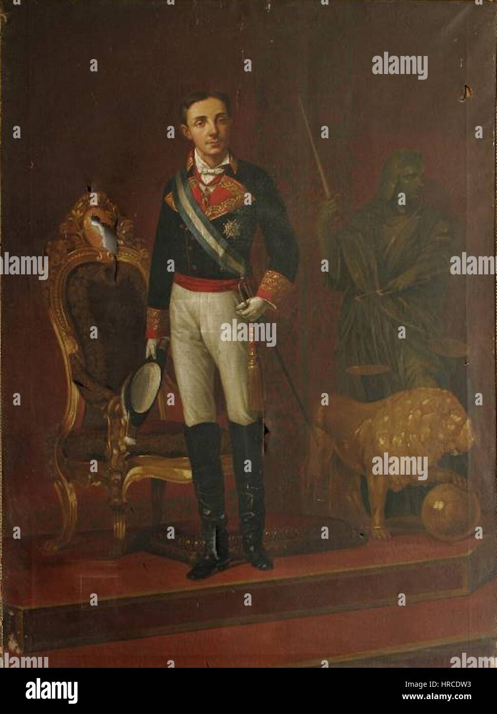 Retrato del rey Alfonso XII (Universidad de Sevilla Stock Photo - Alamy