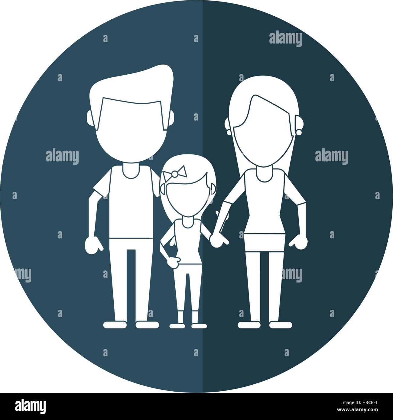 One child two parents Stock Vector Images - Alamy