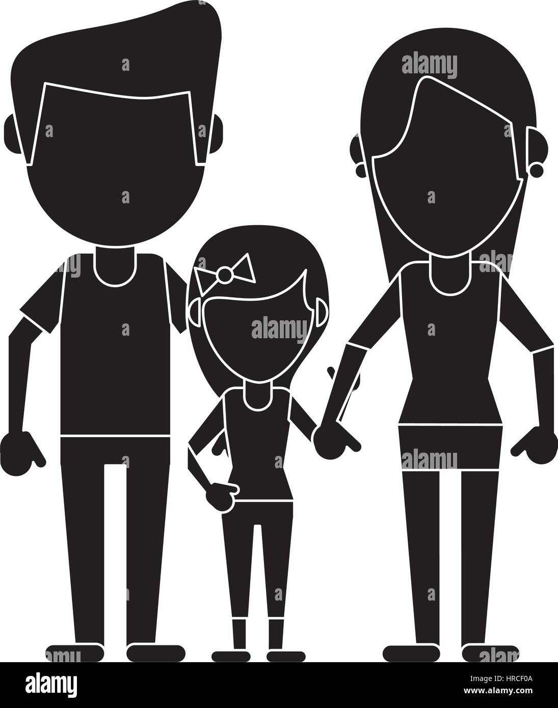 parents with daugther family pictogram Stock Vector Image & Art - Alamy