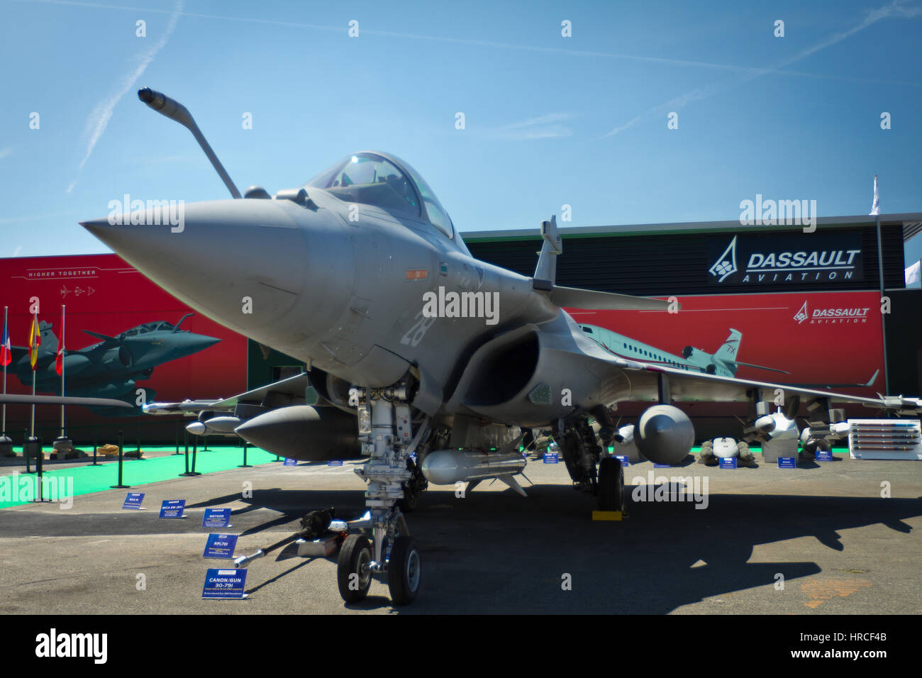 Air force military jet fighter Dassault Rafale on air show Le Bourget ...
