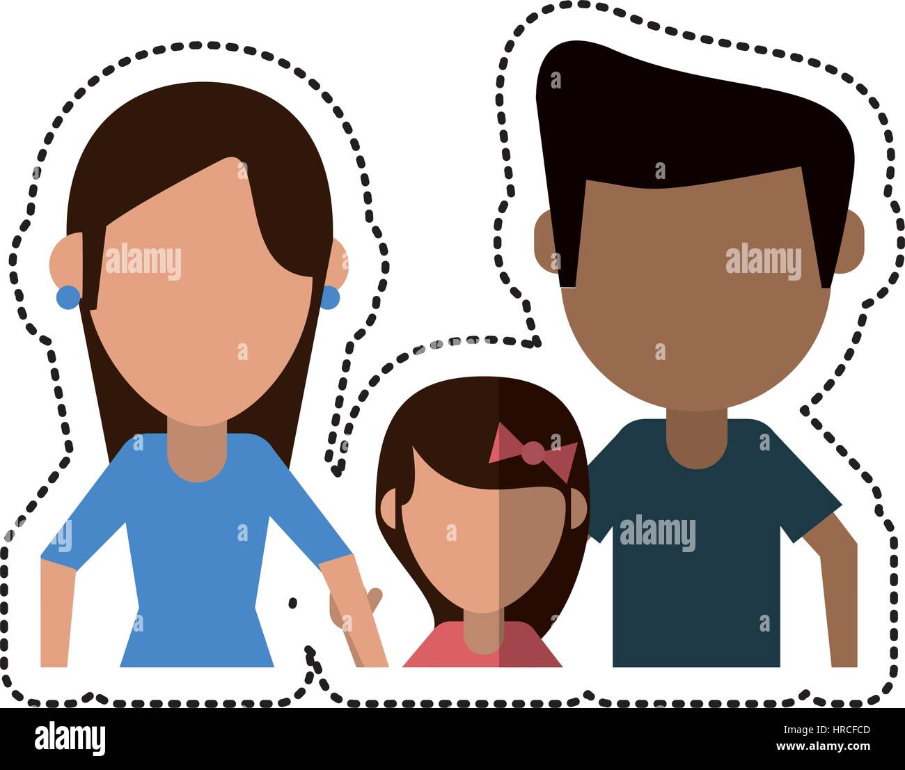 cartoon parents with daugther family Stock Vector Image & Art - Alamy