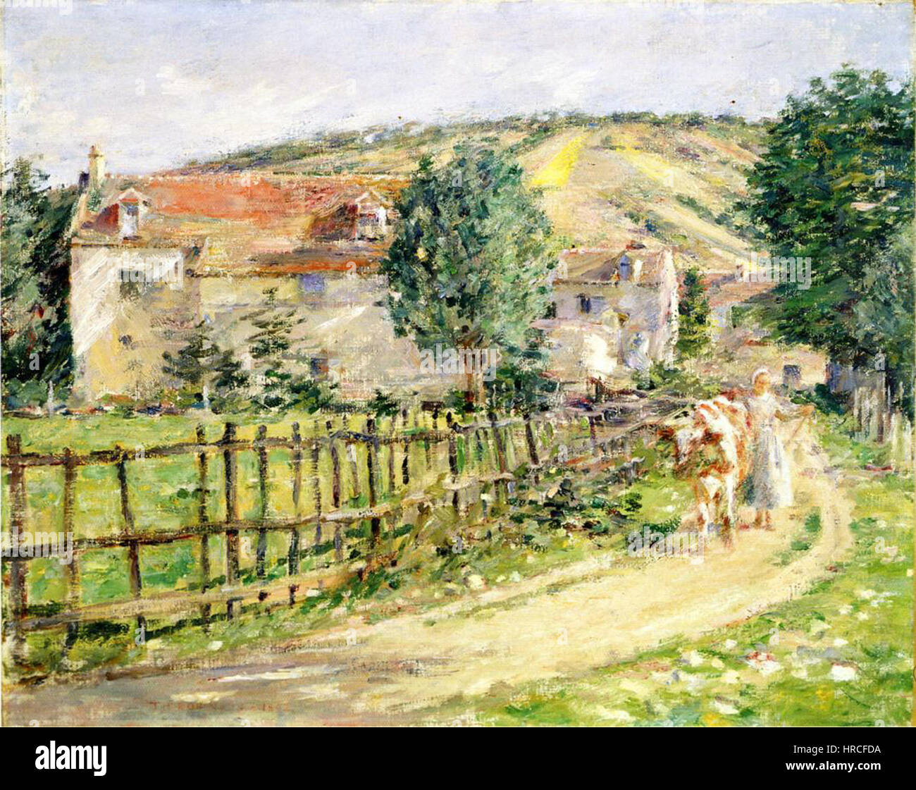 'Robinson Road by the Mill' captures a rural scene with an emphasis on ...