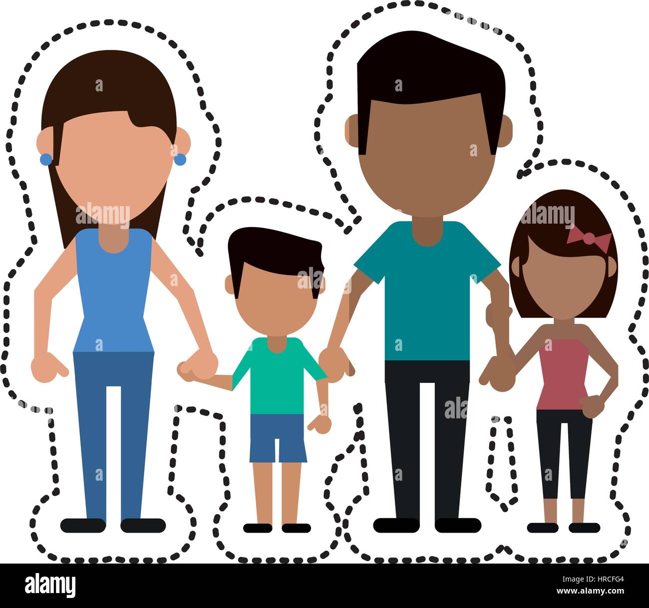 cartoon family parents son daughter Stock Vector Image & Art - Alamy