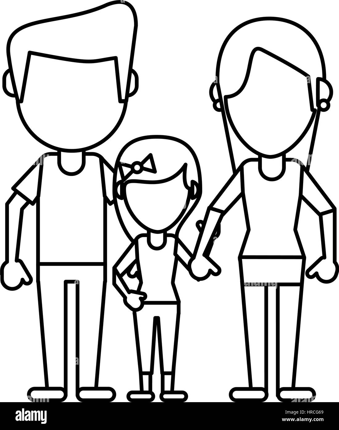 Dad Daughter Family Outline Vector High Resolution Stock Photography ...