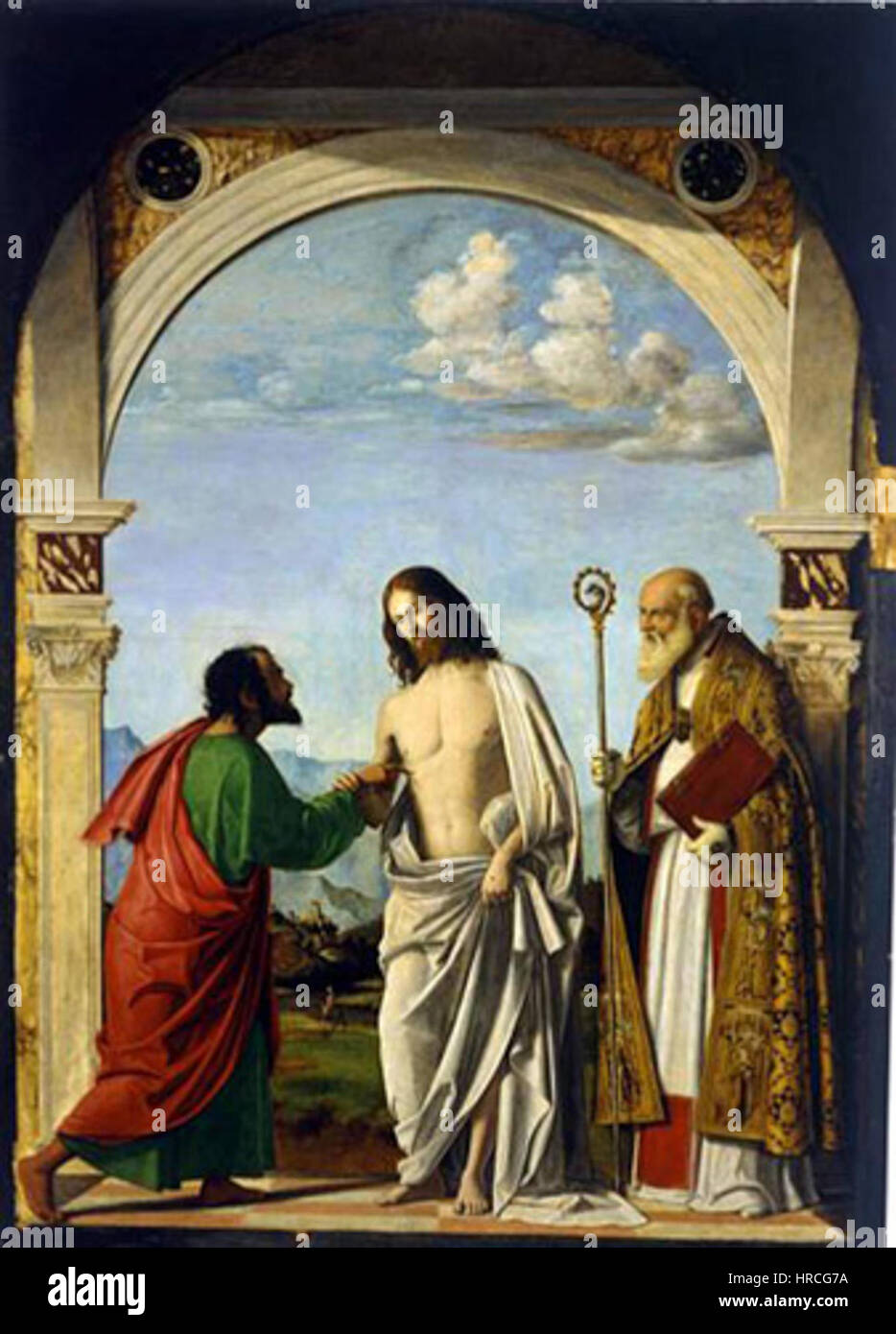 'San Tommaso' by Cima da Conegliano depicts the apostle Thomas with a ...