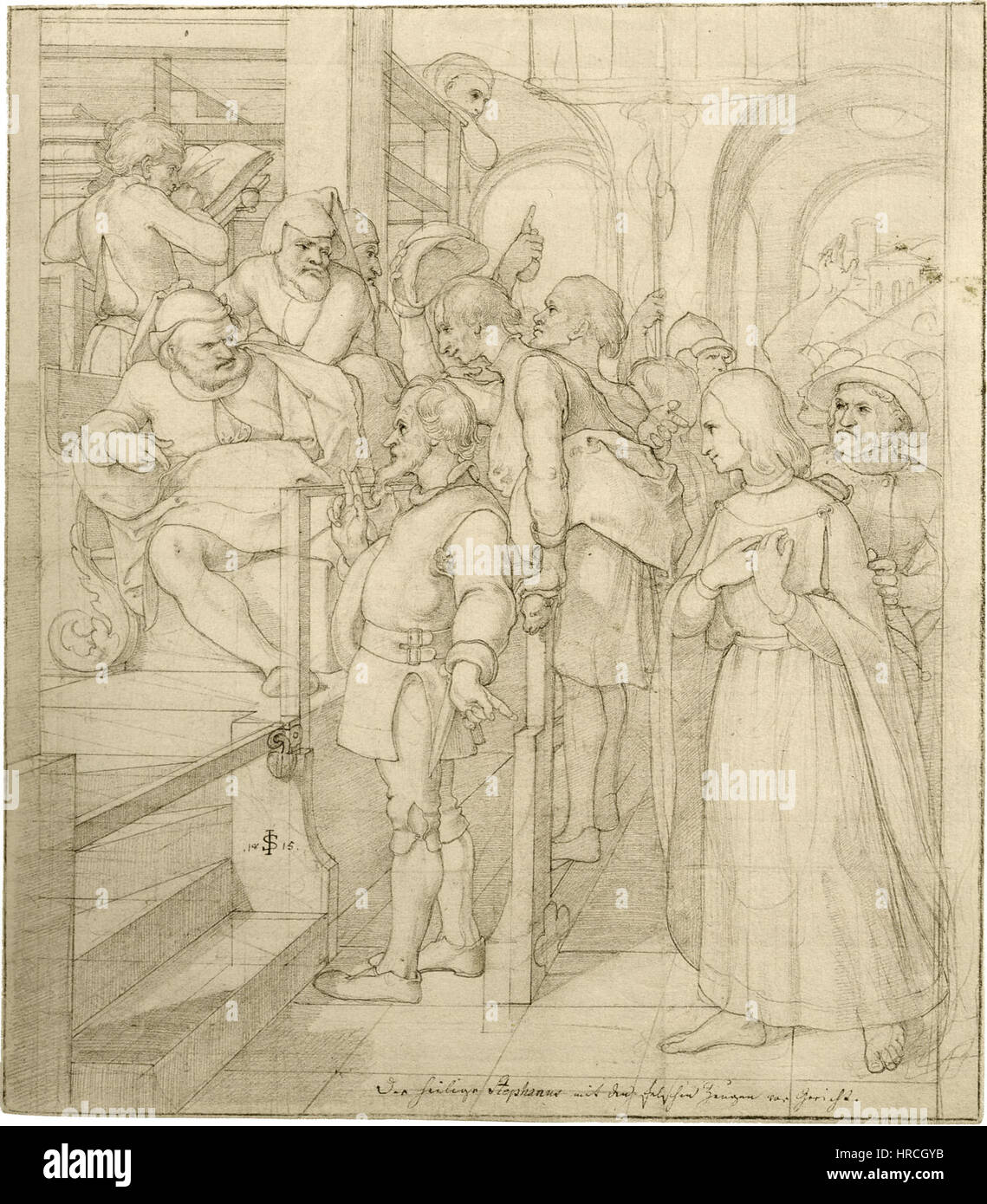Schnorr von Carolsfeld - Der hl. Stephanus mit den falschen Zeugen vor ...
