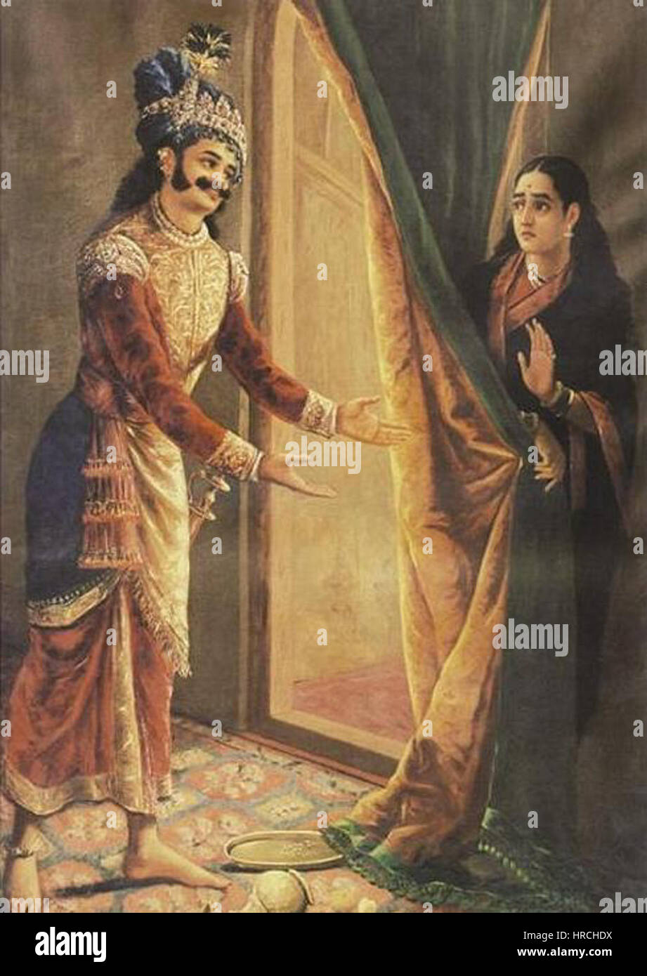 Raja Ravi Varma, Keechaka and Sairandhri, 1890 Stock Photo - Alamy