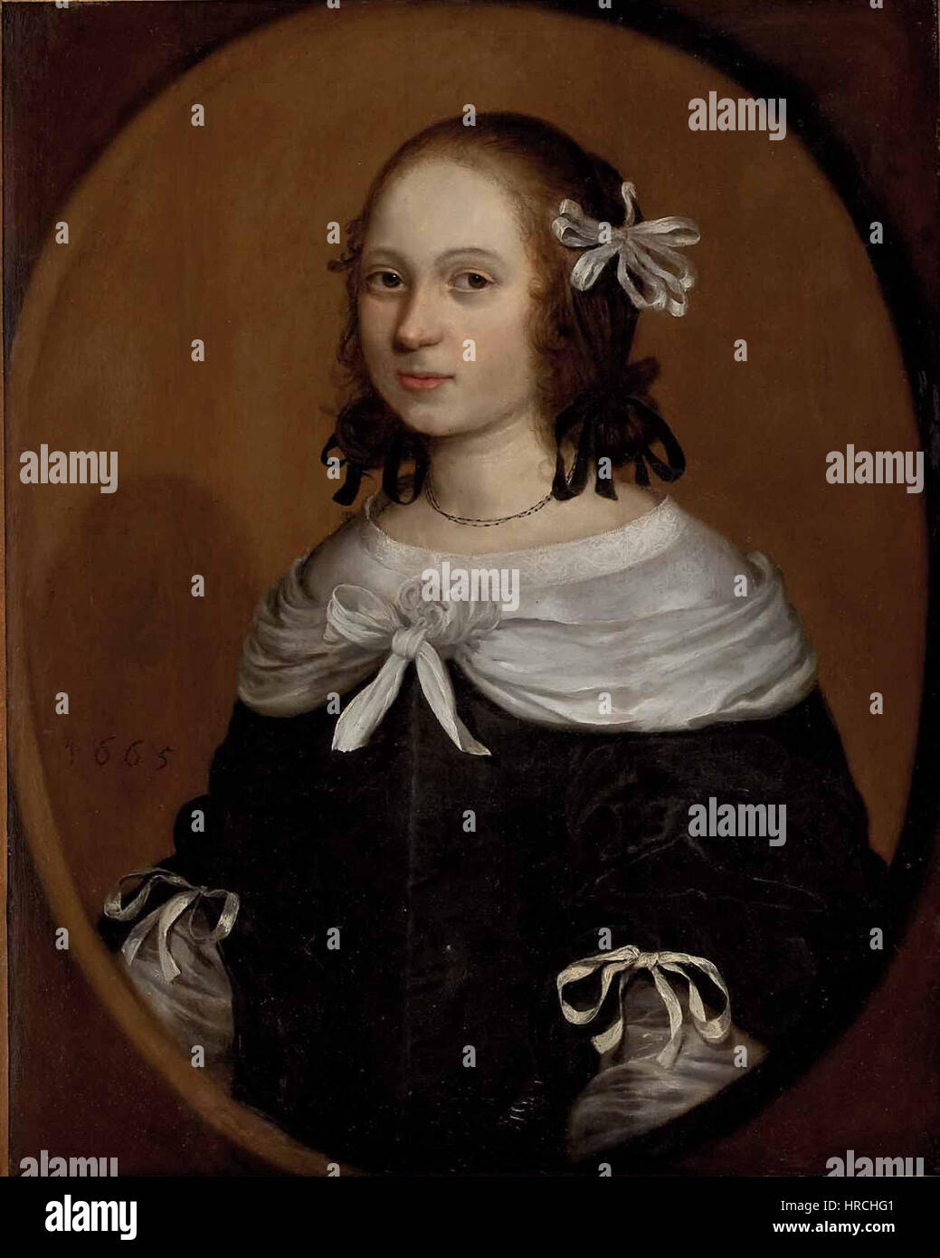 School van Willem van Honthorst - Portret van een jonge dame Stock ...