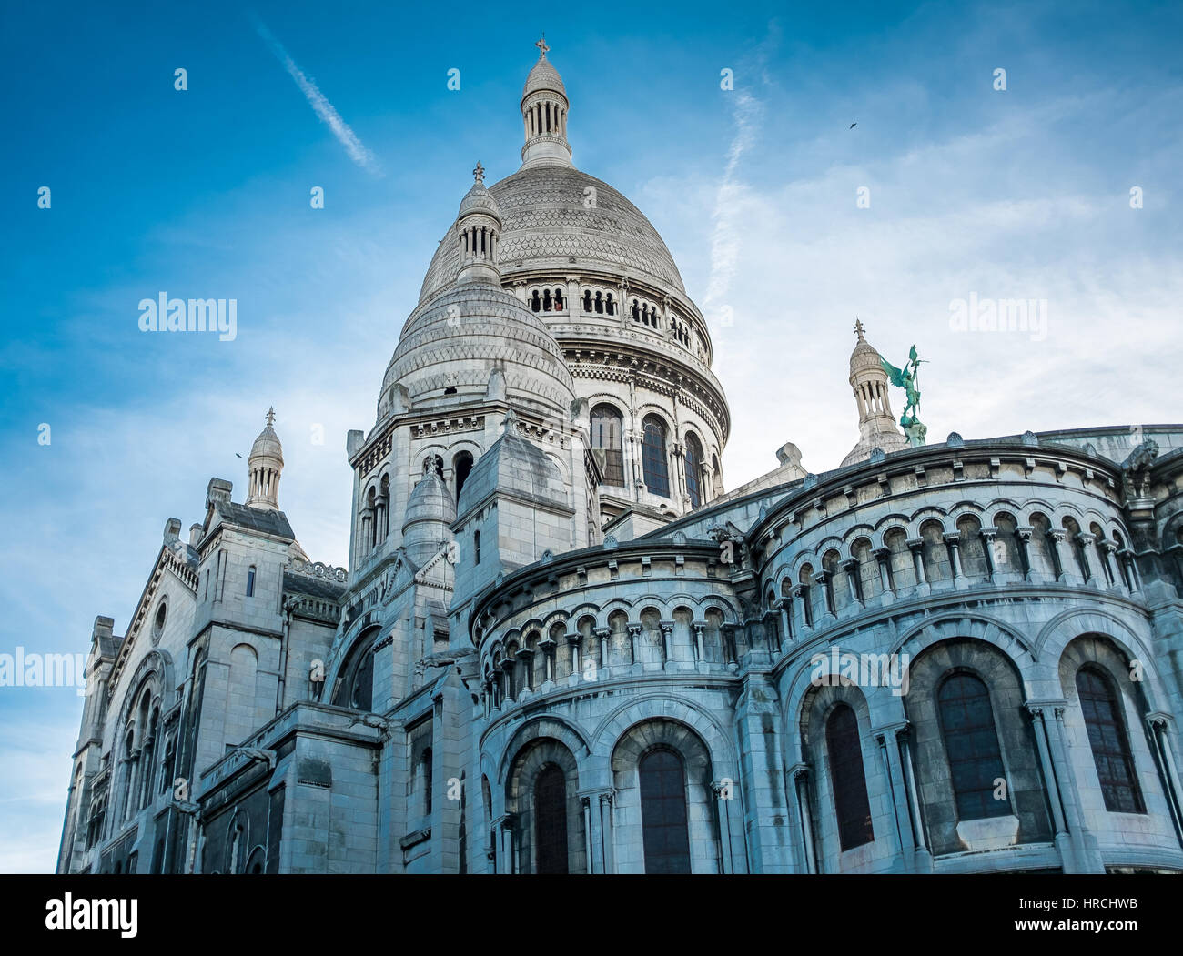 Exterior of the Sacre-Coeur Basilica, Montmartre, Paris, a famous Roman ...