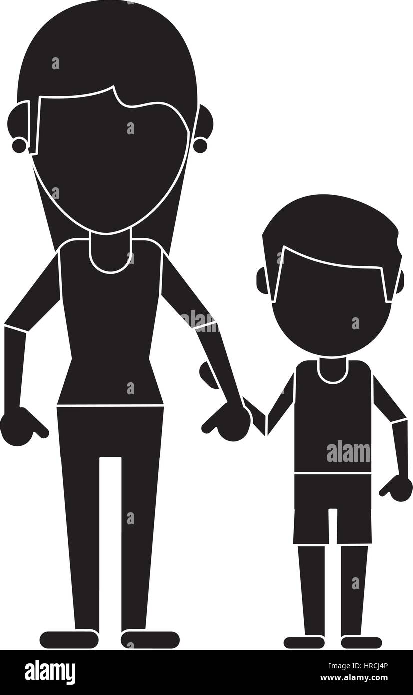 Holding hands daughter mom Stock Vector Images - Alamy