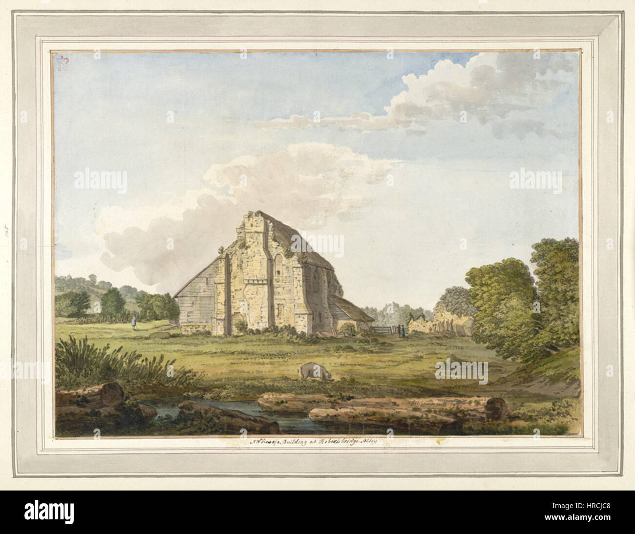 Robertsbridge Abbey f.58 by Samuel Hieronymus Grimm 1783 Stock Photo ...
