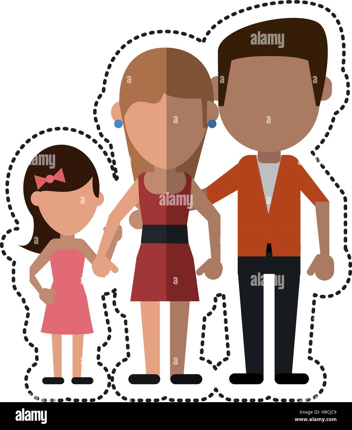 Cartoon Parents Daughter Family Stock Photos & Cartoon Parents Daughter ...