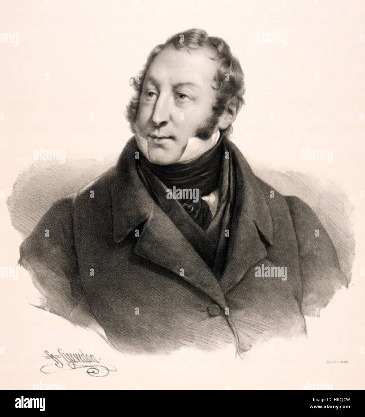 This portrait of Gioachino Rossini, painted by Grevedon, captures the ...