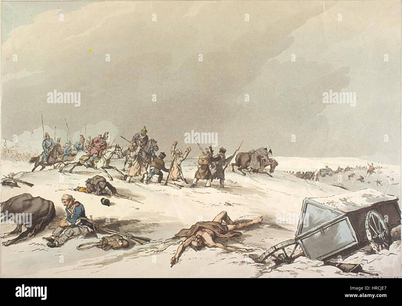 The painting 'Retreat of Napoleon’s Army from Moscow 1812' captures the ...