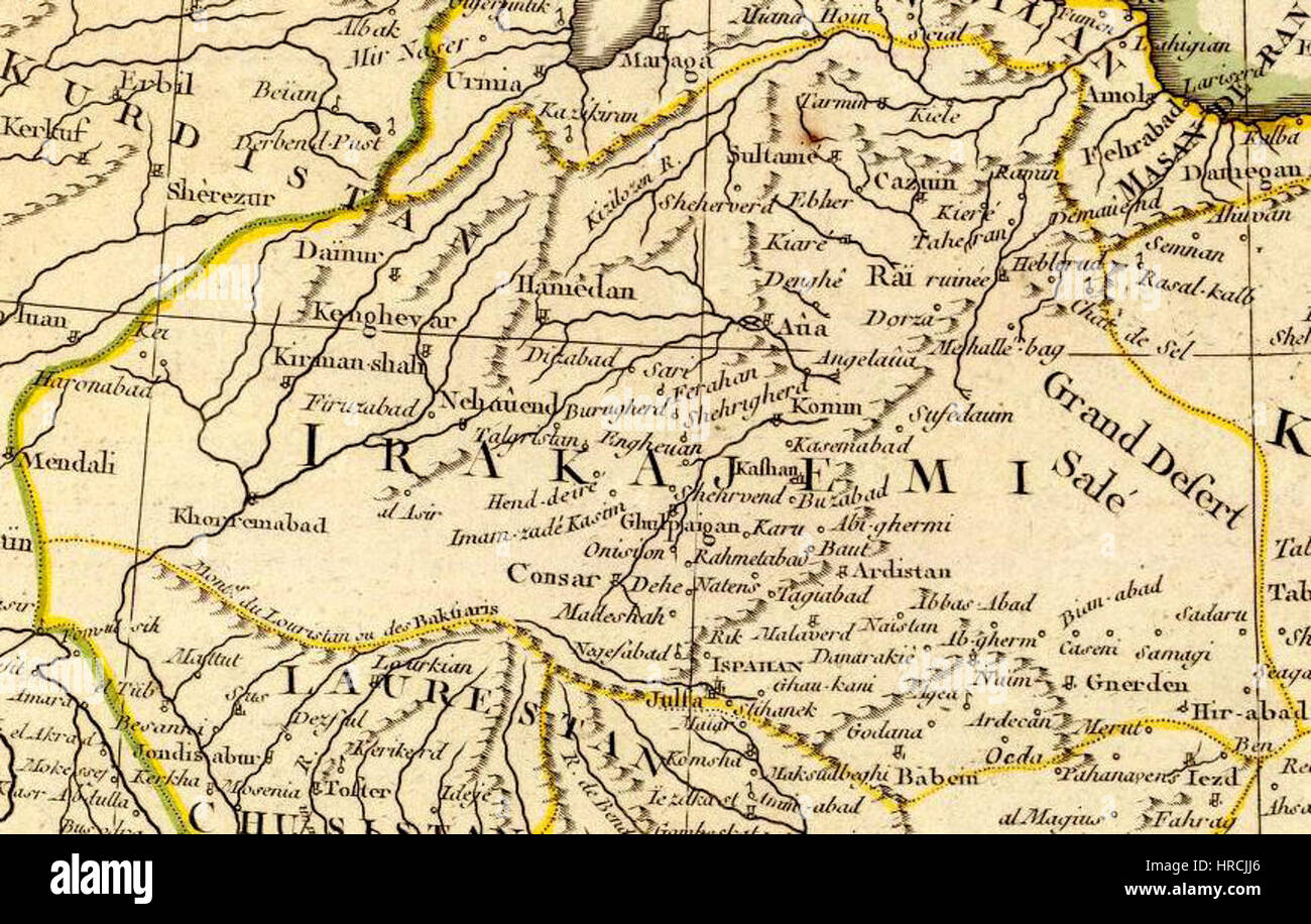 Rigobert Bonne’s 1787 map titled 'Perse' (Persia) represents a ...