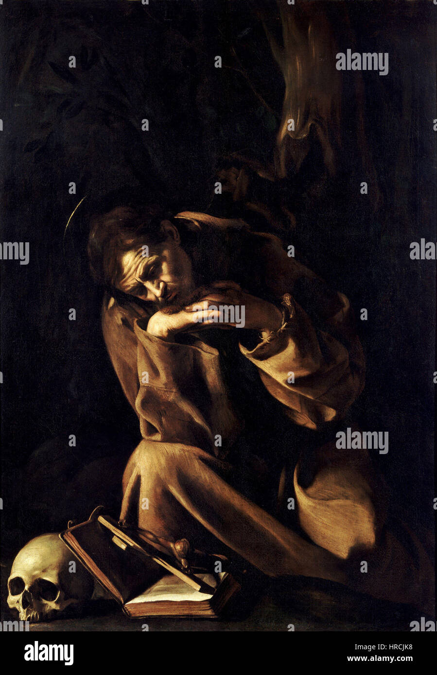 Caravaggio’s 'Saint Francis in Meditation' depicts the saint in a moment of deep contemplation ...