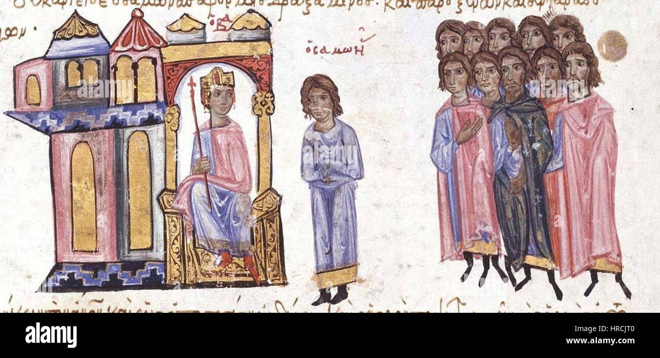 Samonas incites Emperor Leo against Andronikos Doukas Stock Photo - Alamy