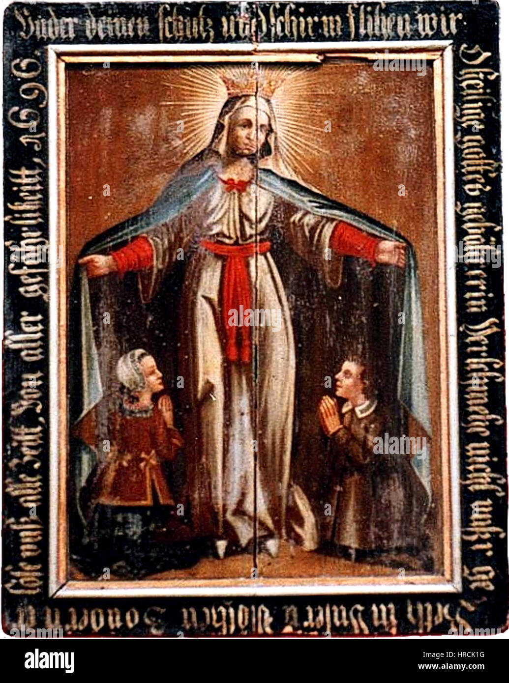 The 'Schutzmantelmadonna' by Troplowitz is a depiction of the Virgin ...