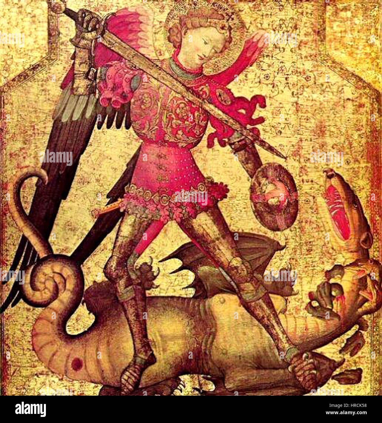 Saint Michael and the Dragon Stock Photo - Alamy