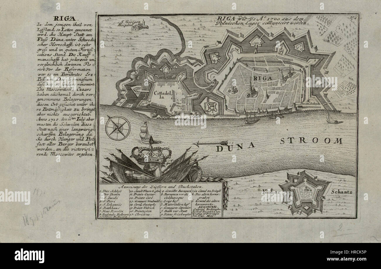Riga in 1700 viewed from the Polish camp Stock Photo - Alamy