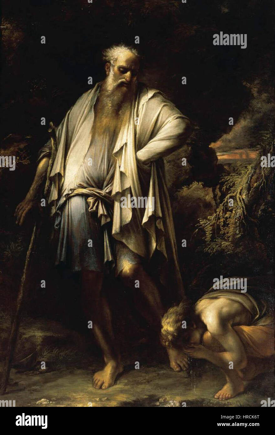Salvator Rosa - Diogenes Casting away his Cup - WGA20045 Stock Photo ...