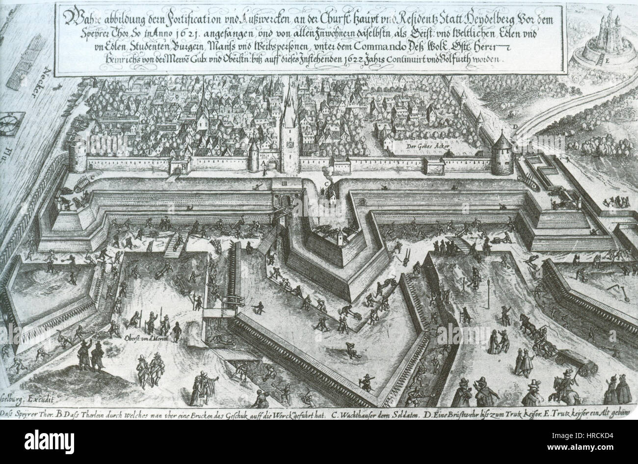 'Renaissance B26 Befestigung von Heidelberg' illustrates the fortress ...