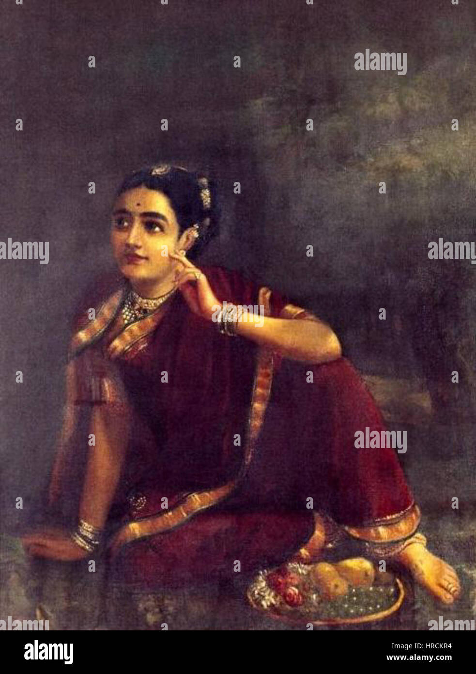 Raja Ravi Varma, Radha Waiting for Krishna Stock Photo - Alamy