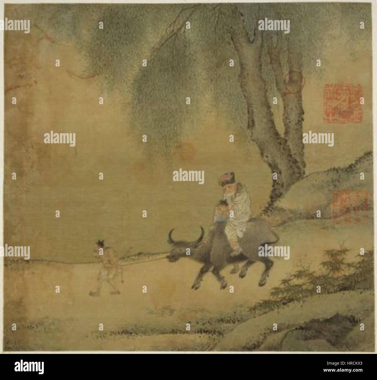 This artwork portrays a scene of villagers returning from a feast ...