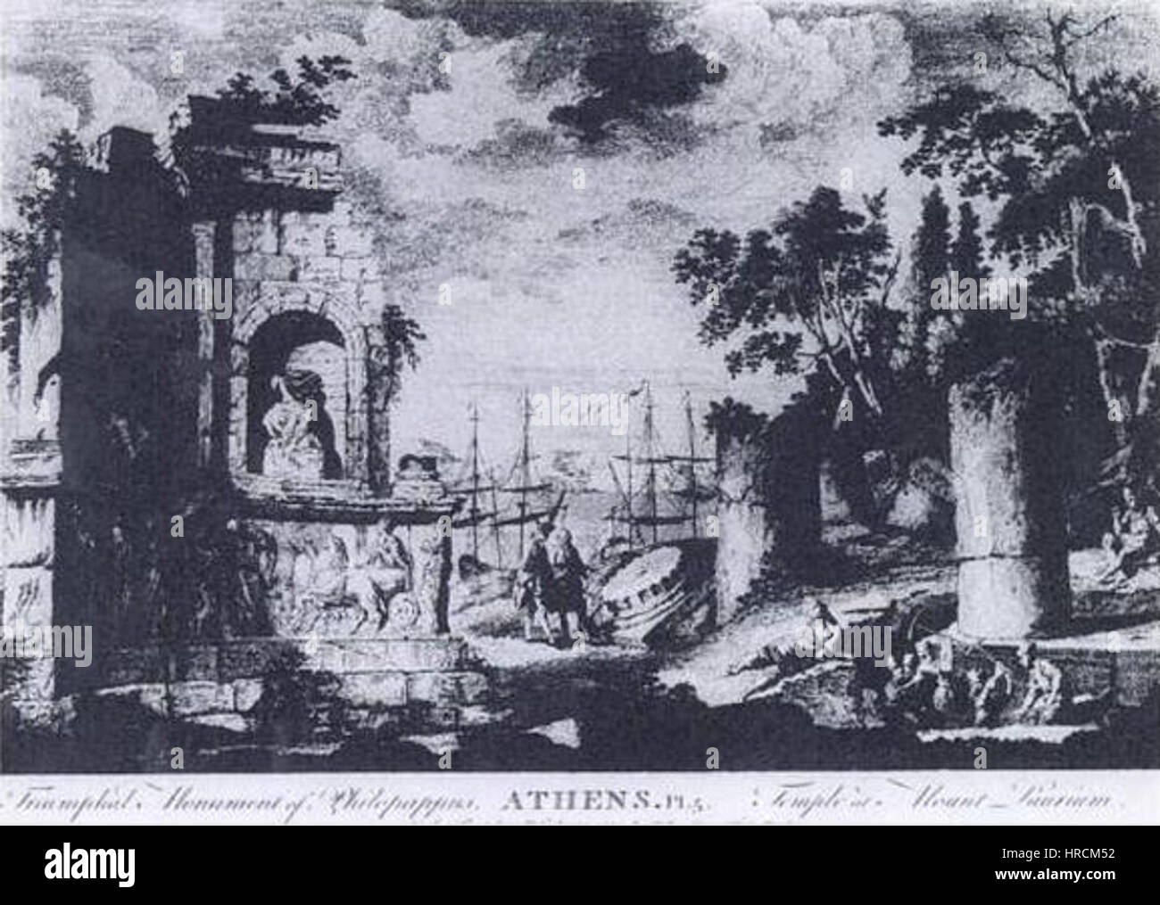 Ruins of Athens by Robert Sayer 1759 Plate 5 Stock Photo - Alamy