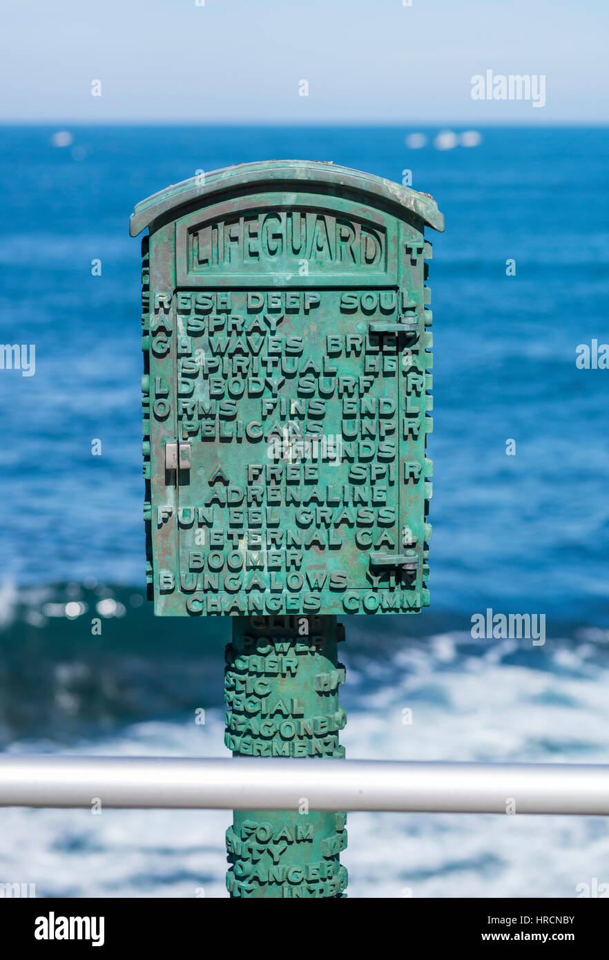 Lifeguard Box with text located above Boomer's Beach. La Jolla ...