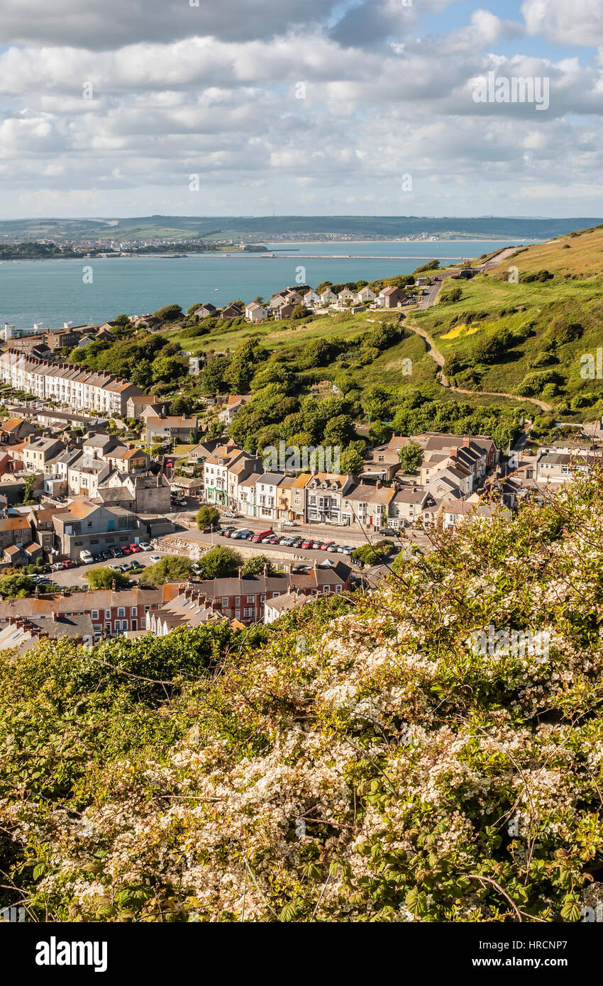 Town Fortuneswell on Isle of Portland at the English Channel coast, in ...