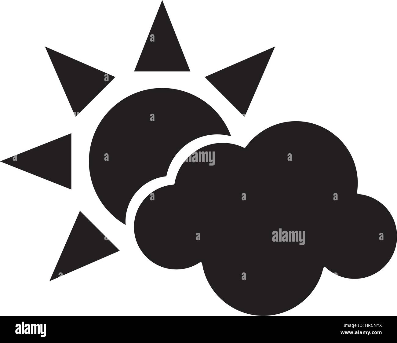sun cloud weather symbol pictogram Stock Vector Image & Art - Alamy