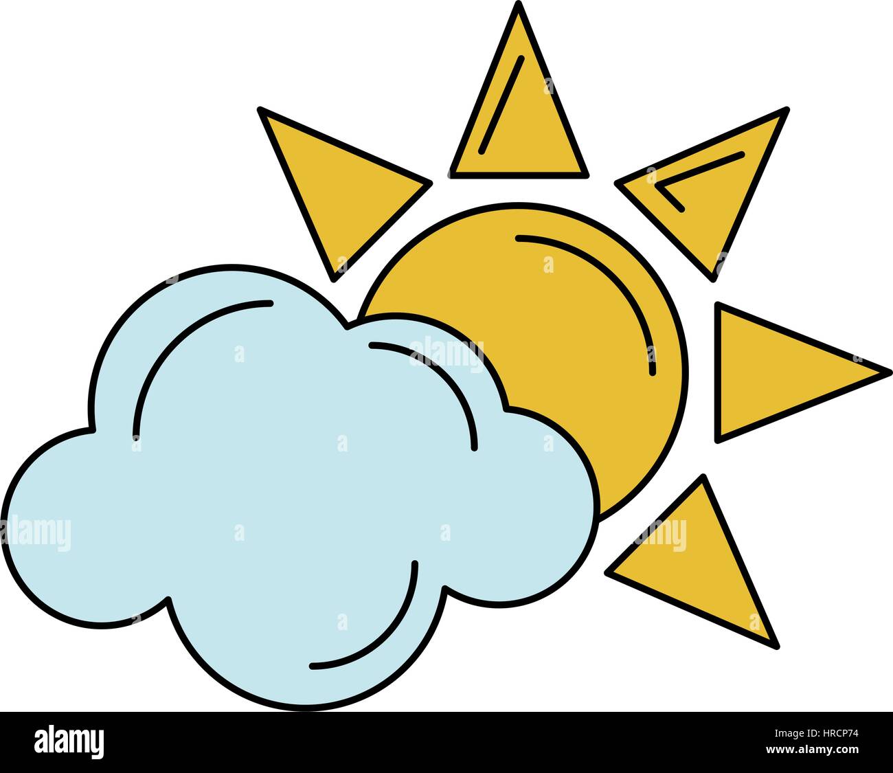 Sun And Cloud Weather Symbol High Resolution Stock Photography and ...