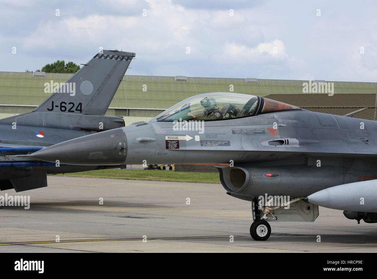 A pair of RNLAF, Royal Netherlands Air Force, F-16 Fighting Falcons ...