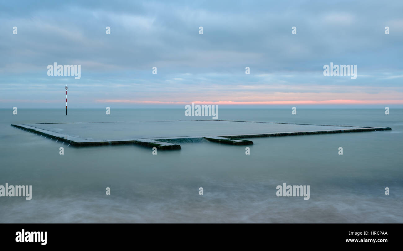 Bathing pool emerging, Broadstairs, Kent Stock Photo - Alamy