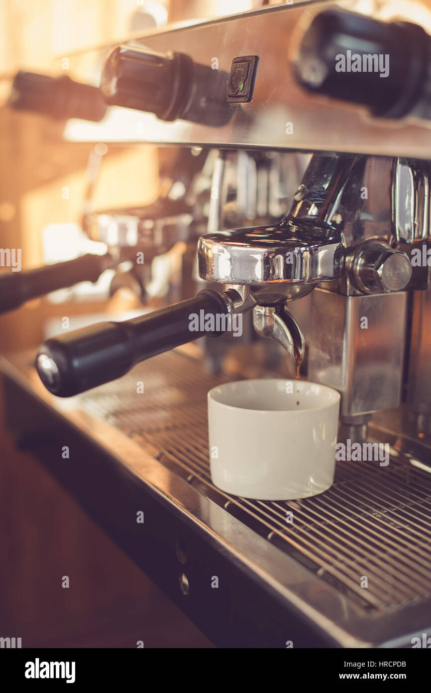 Concept for professional barista in coffee shop Stock Photo - Alamy