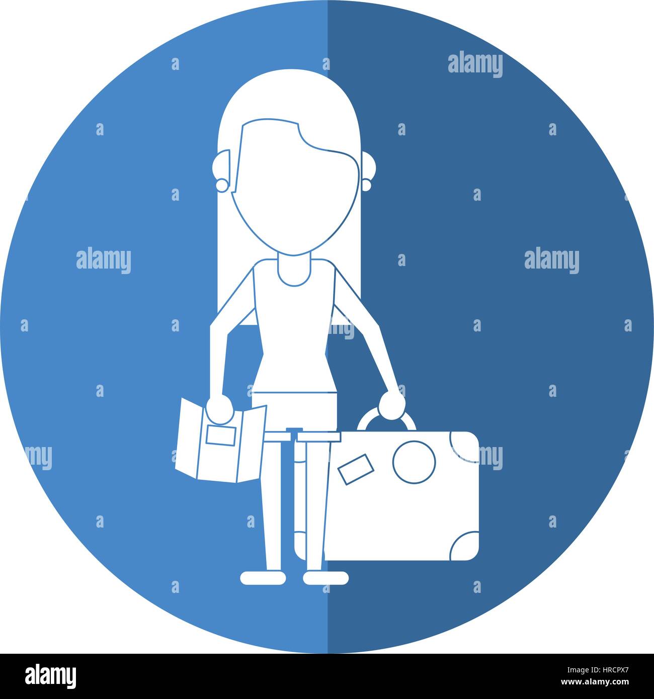 girl map travel suitcase shadow Stock Vector Image & Art - Alamy