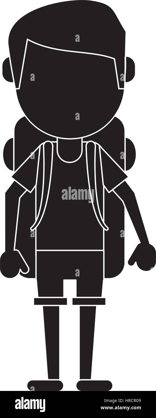 Man wearing backpack Stock Vector Images - Alamy