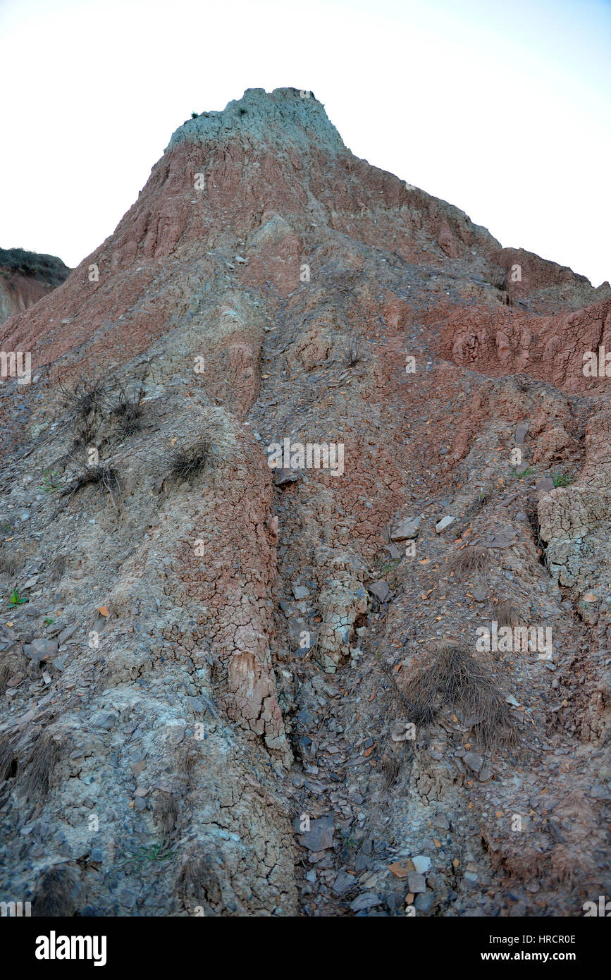 Badlands of clay soil in the upper valley of the river Secchia Sassuolo ...