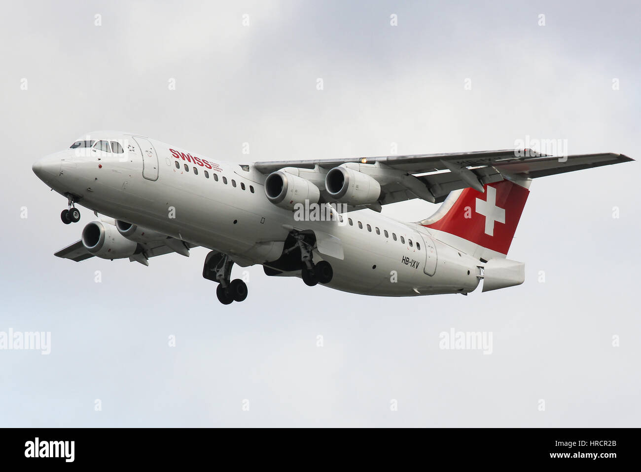 Swiss Airlines Avro RJ100 at London City Airport Stock Photo - Alamy