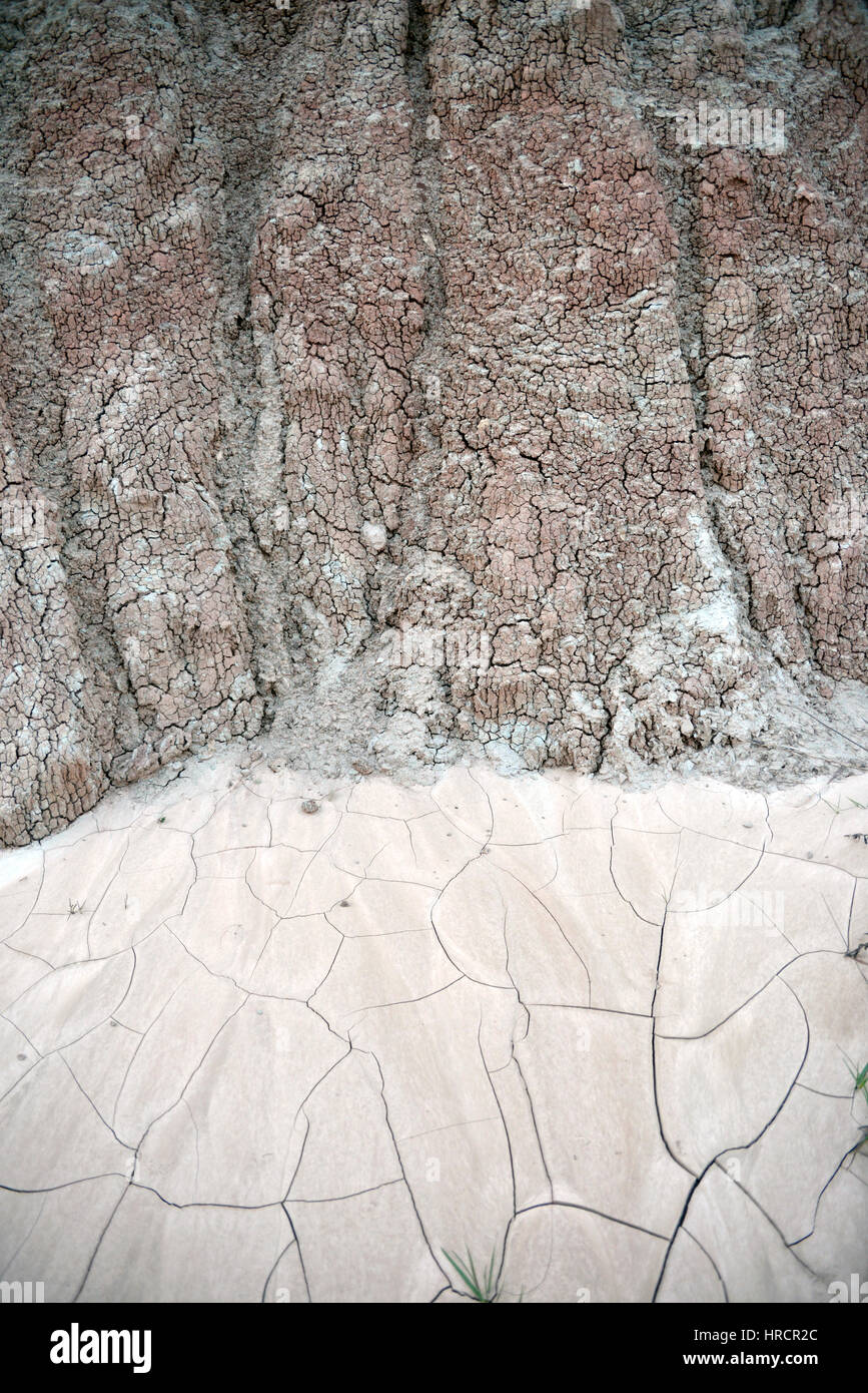 Badlands of clay soil in the upper valley of the river Secchia Sassuolo ...