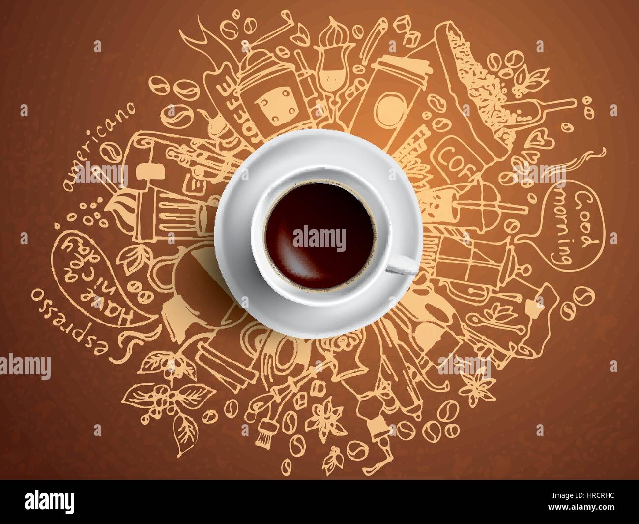 Morning coffee break doodle concept Stock Vector Image & Art - Alamy