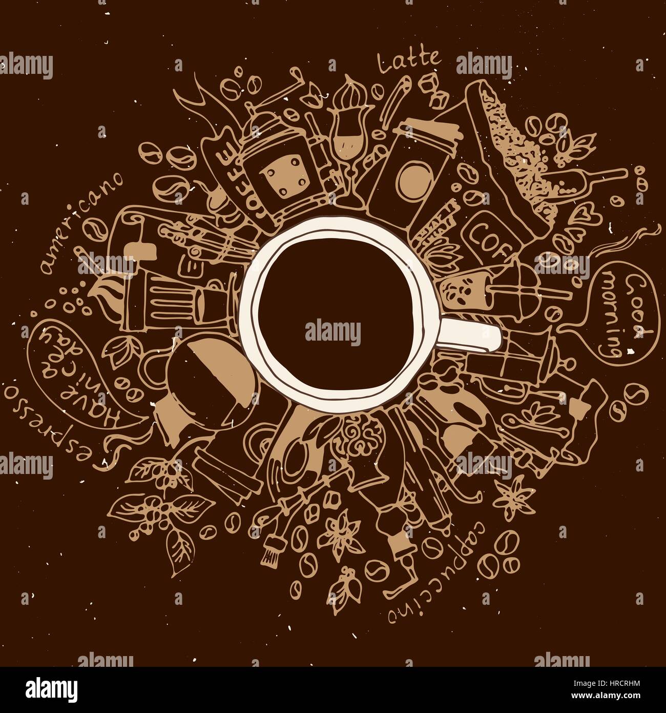 Morning coffee break doodle concept Stock Vector Image & Art - Alamy
