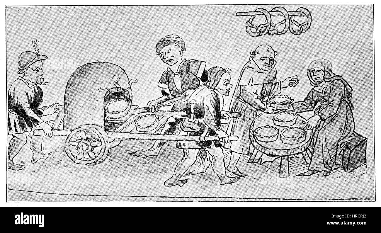 Woodcut 15th century bread Black and White Stock Photos & Images - Alamy